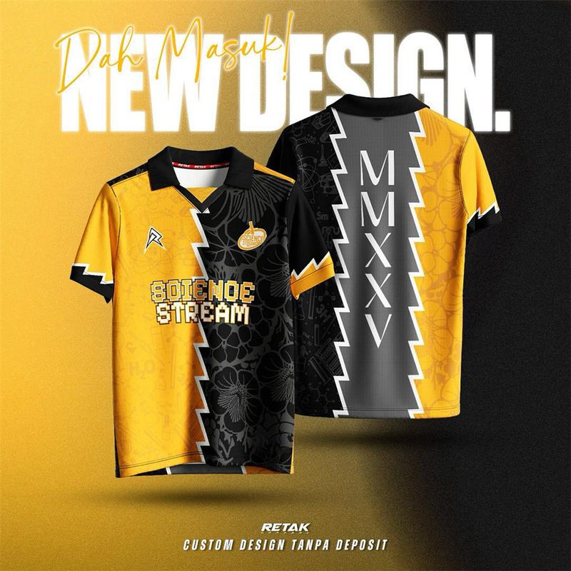 Jersi SCIENCE STREAM, Boleh Disesuaikan dengan Nama, Baju-T Sublimasi ...
