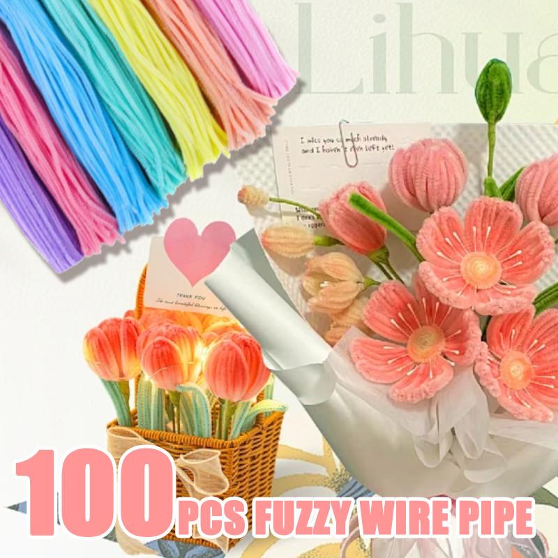 Kerajang Bunga Wayar Chenille Paip, 100Pcs, Kraf Seni DIY, Sesuai ...