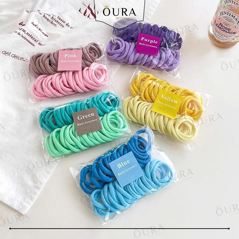 Ikat Rambut Donat 50 Pcs Karet Rambut Wanita Korean Style Kuncir - Shop ...