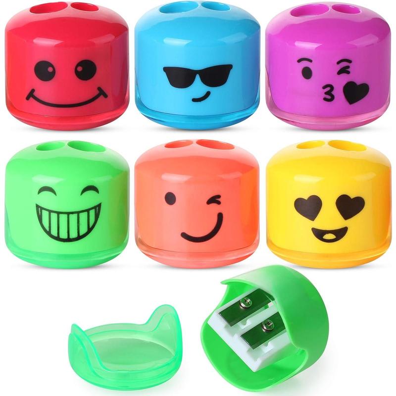 Pencil Sharpener, Smiley 6 Pack, Kids, Manual, Colored Pencil color ...