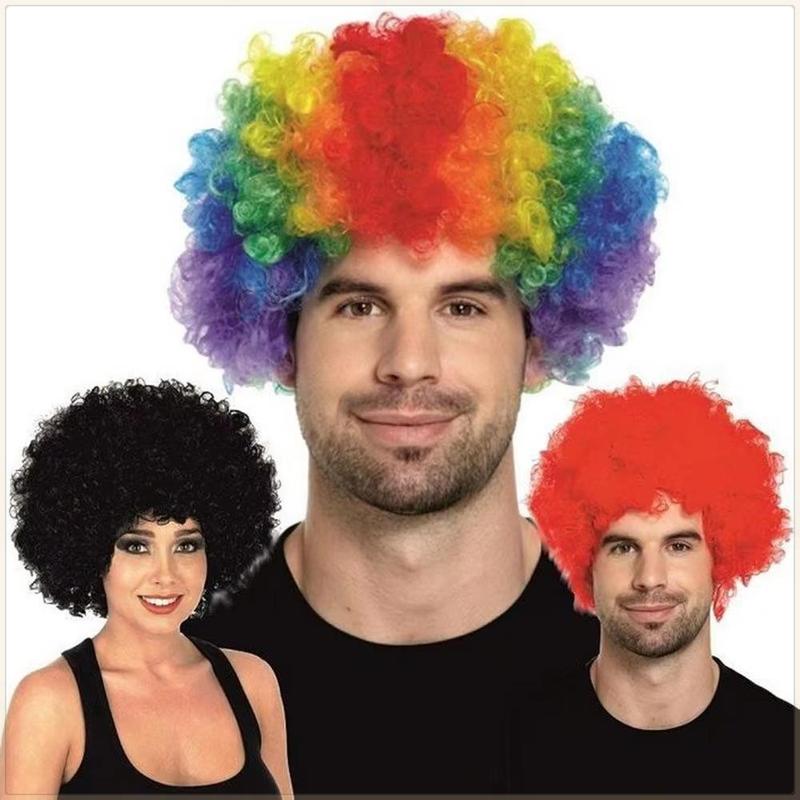 Rambut Palsu Rambut Afro, Gaya Baru, Rambut Palsu Kerinting Badut ...