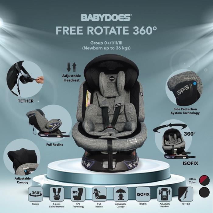 Jual Carseat Car Seat Babydoes FREE Rotate 360 Isofix / Dudukan Mobil ...