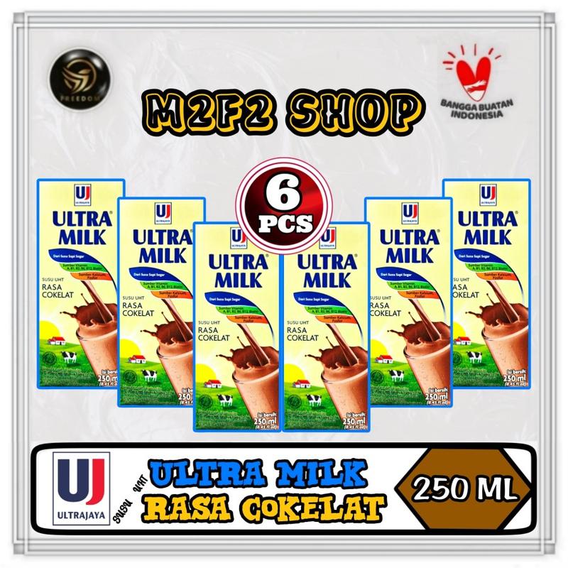 Susu Ultra Mini Kotak UHT Rasa Cokelat | Chocolate - 250 ml (Kemasan ...