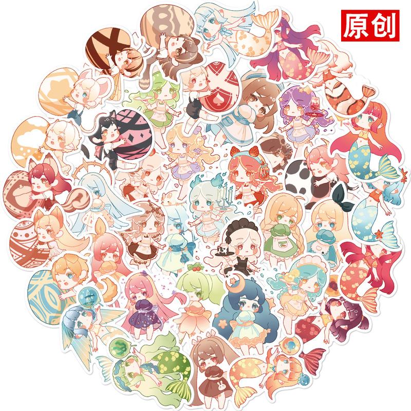 40 Cartoon Hand-Painted QQ People Series Original Stickers DIY - TikTok ...