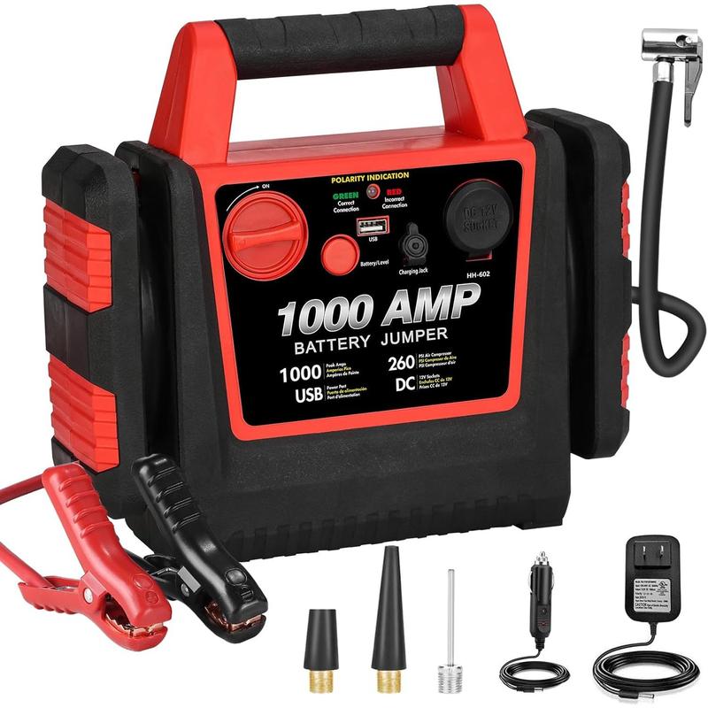 Car Battery Jump Starter-1000Amp 12V Lead-Acid Battery Jump Box with ...