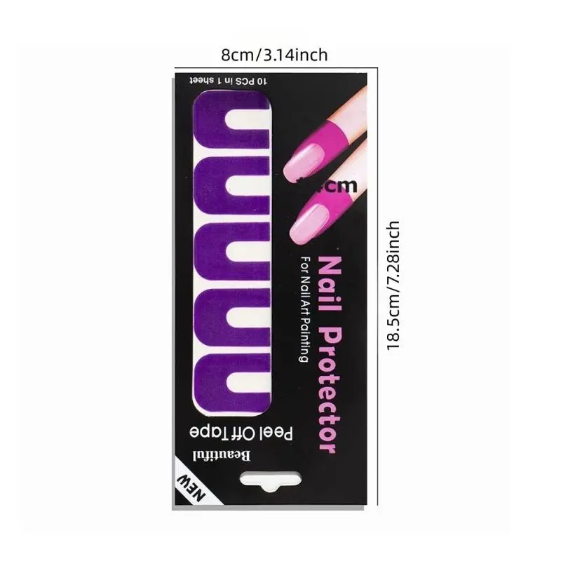 Valentine's Day U Curve Shape Nail Polish Stencil Stickers, 5pcs ...