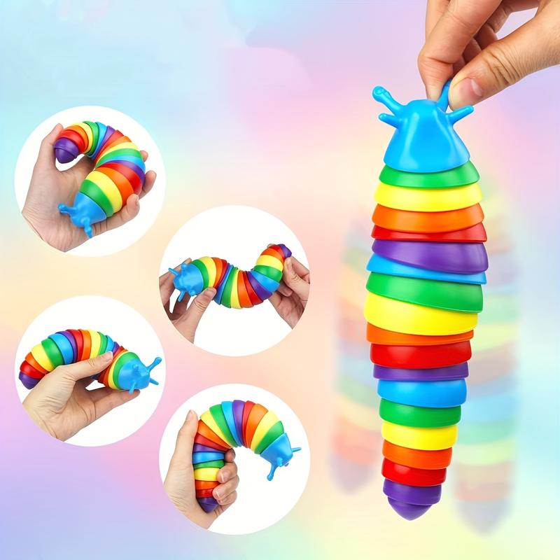 Mainan Slug Licin Squishy, Berwarna-warni, Mainan Gelisah Deria ...