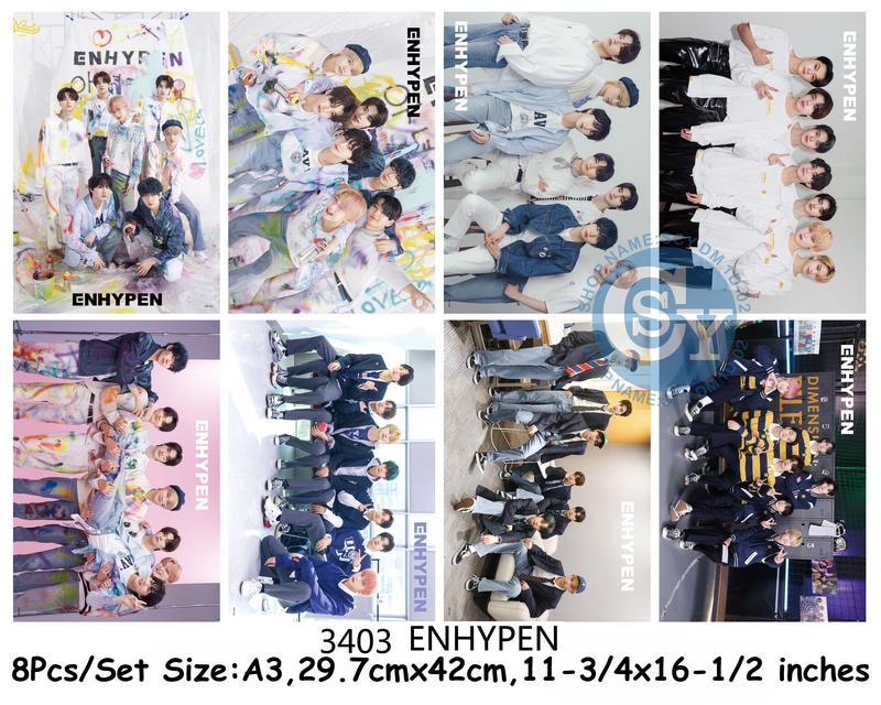 ENHYPEN Group Poster Wallpaper Kpop 1 set/8Pcs A3 size Decor - TikTok ...
