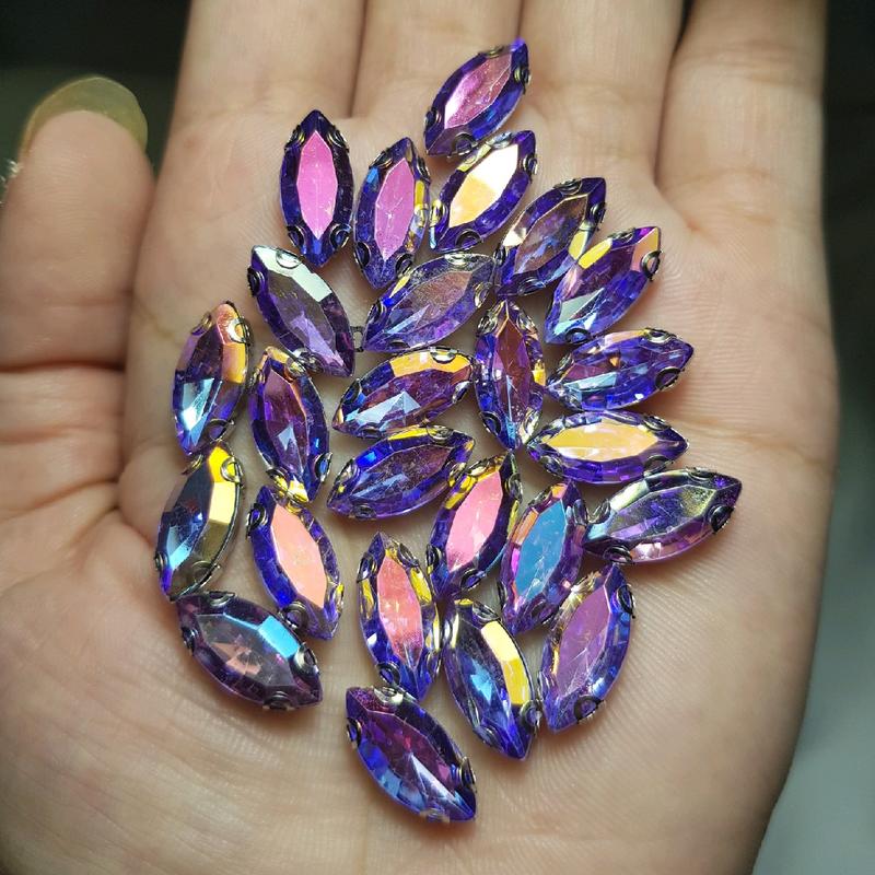 DIAMOND cangkang PELANGI isi 4 lusin / cangkang sampan ukuran 7x15mm ...