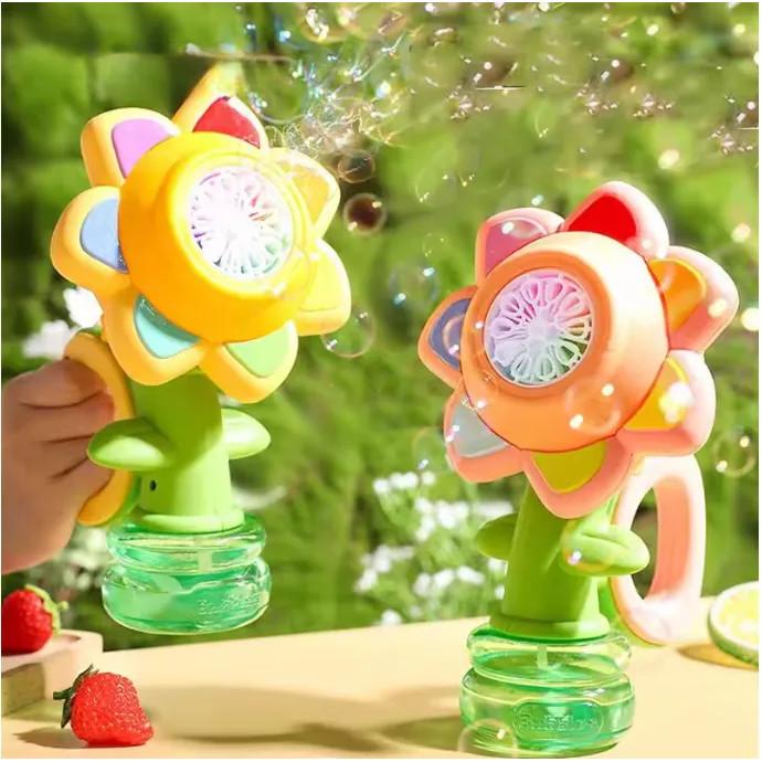 Seven-color Flower Shaking Head Bubble Machine Automatic Rotating ...