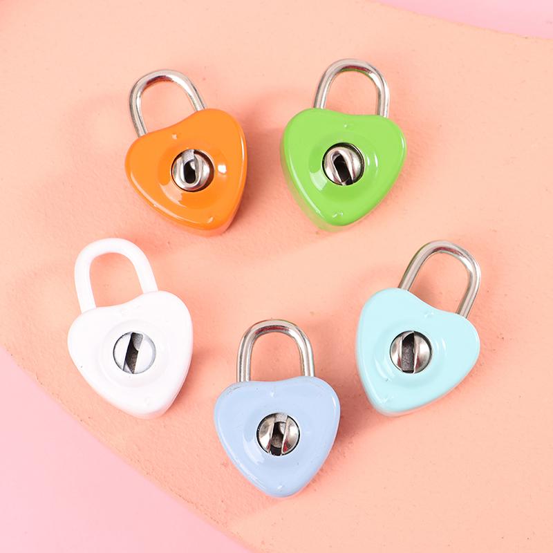 1Set Mini Heart Shape Padlock Luggage Hardware Locks With Ke - TikTok ...