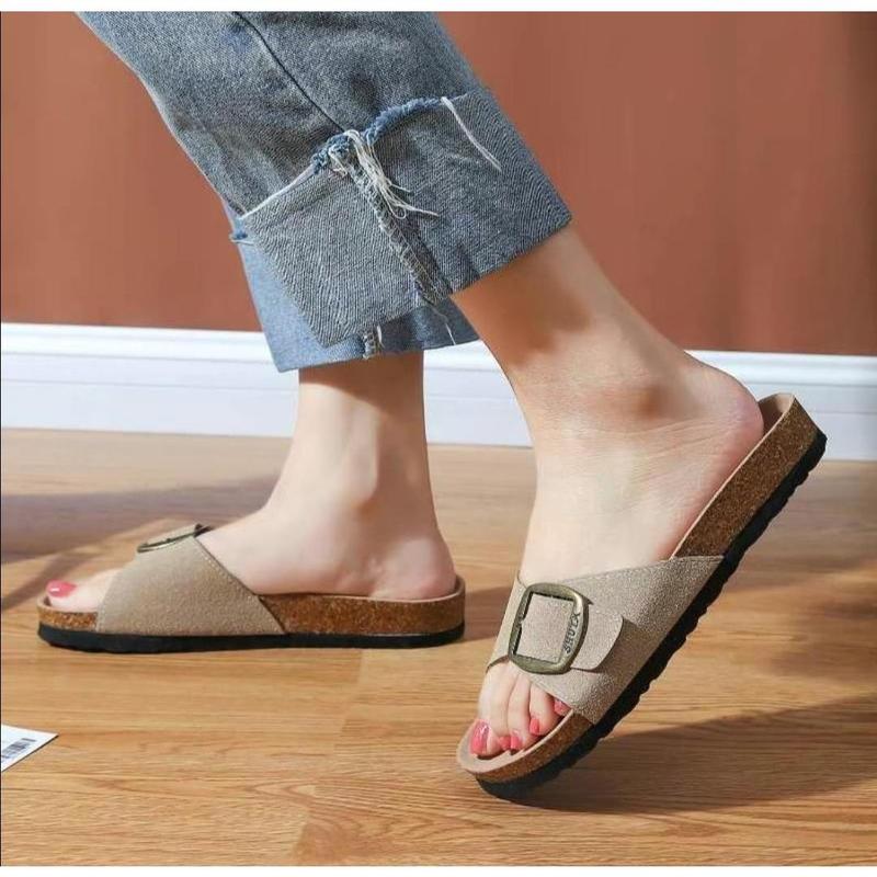 Authentic SHUTA cork sandals Roman buckle one button women's - TikTok ...