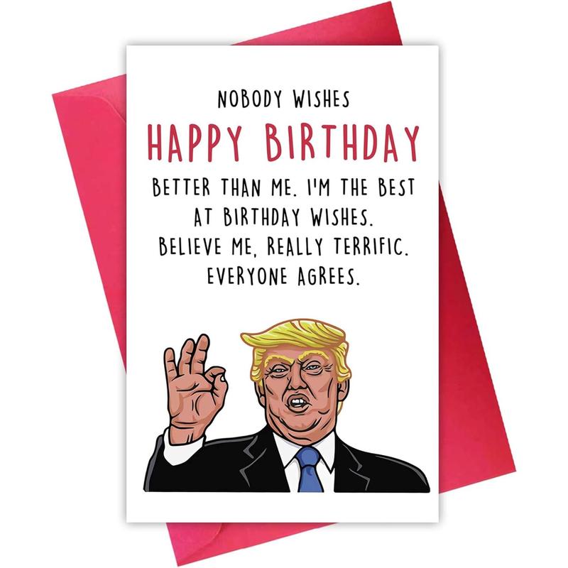 Hilarious Donald Trump Birthday Card, Funny Trump Birthday Cards for ...