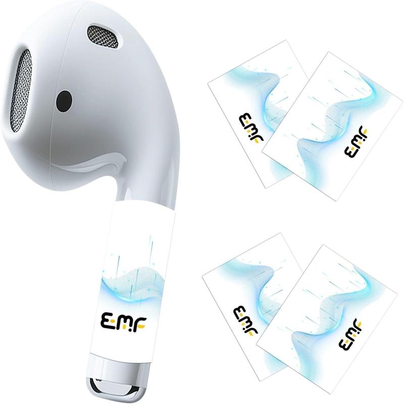 4 count Protection Stickers for AirPods 2nd/3rd Gen, Headphones, Earbuds, and Headsets - White ...