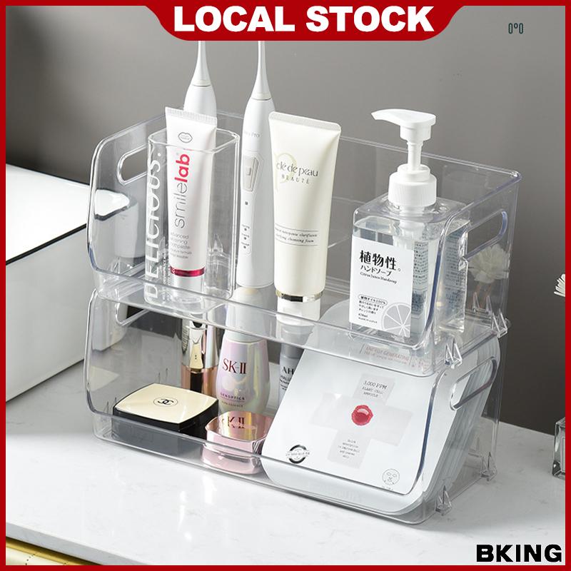 Acrylic Desk Organiser Desktop Stackable Storage Box Table Cosmetic ...