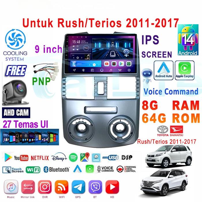 Jual Head Unit Android 14 Toyota Rush Daihatsu Terios 2011 sampai 2017 ...