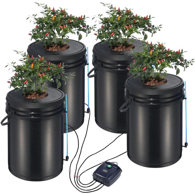 VEVOR DWC Hydroponic System 5 Gallon 4 Buckets Deep Water Culture ...