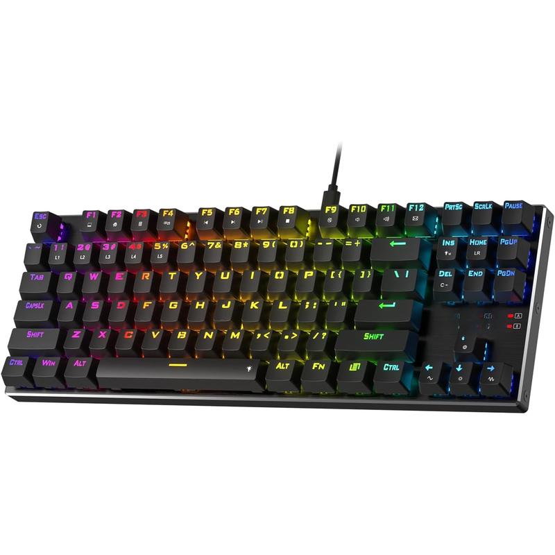 K660 (K556 TKL) RGB Wired Gaming Keyboard, 80% 87 Mechanical Keyboard w/Aluminum Base, Upgraded ...