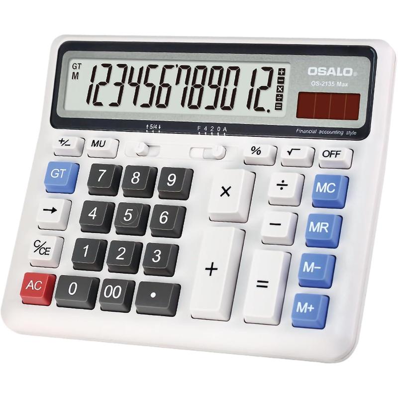 Desktop Calculator LCD Display 12-Digit Big Number Accounting ...