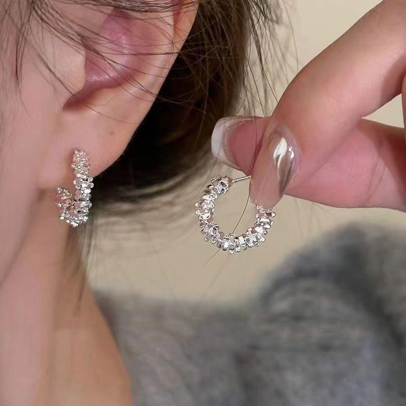 2024 Earrings Beaded Ring Earrings Simple temperament Joker ear ...