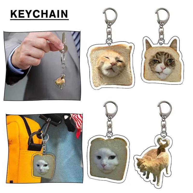 Gift Acrylic Happy Funny Cat Keychain Cartoon Small Mobile Phone ...