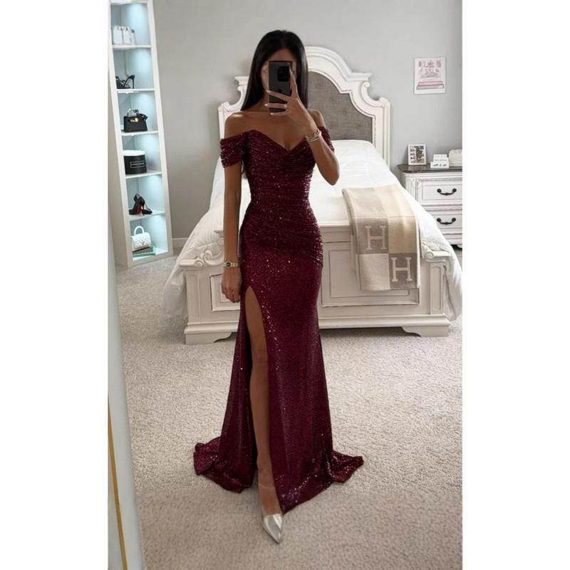 Hot Selling Women's Wear Polyester Sexy Fine Split Ball Gown - TikTok ...