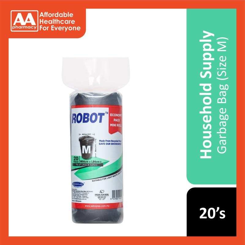Robot Garbage Bag Economy Pack Size M (56cm x 84cm) 20's (Mini - TikTok ...