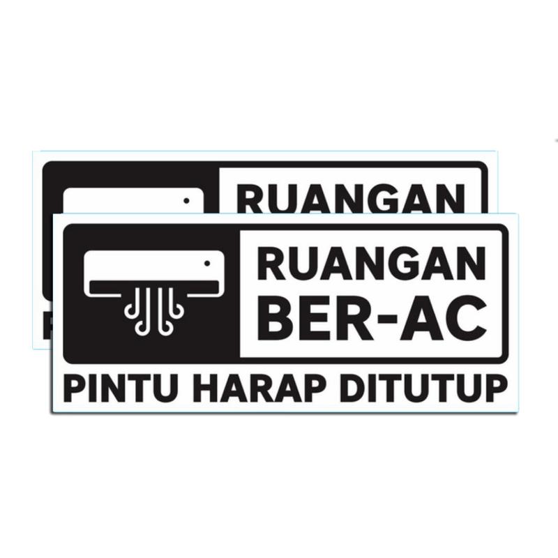 tulisan ruangan ac pintu harap tutup kembali bahan acrylic awet - Shop ...