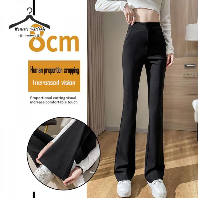 Plus Size S-3XL Nurse Bootcut Long Pants Women High Waist Korean ...