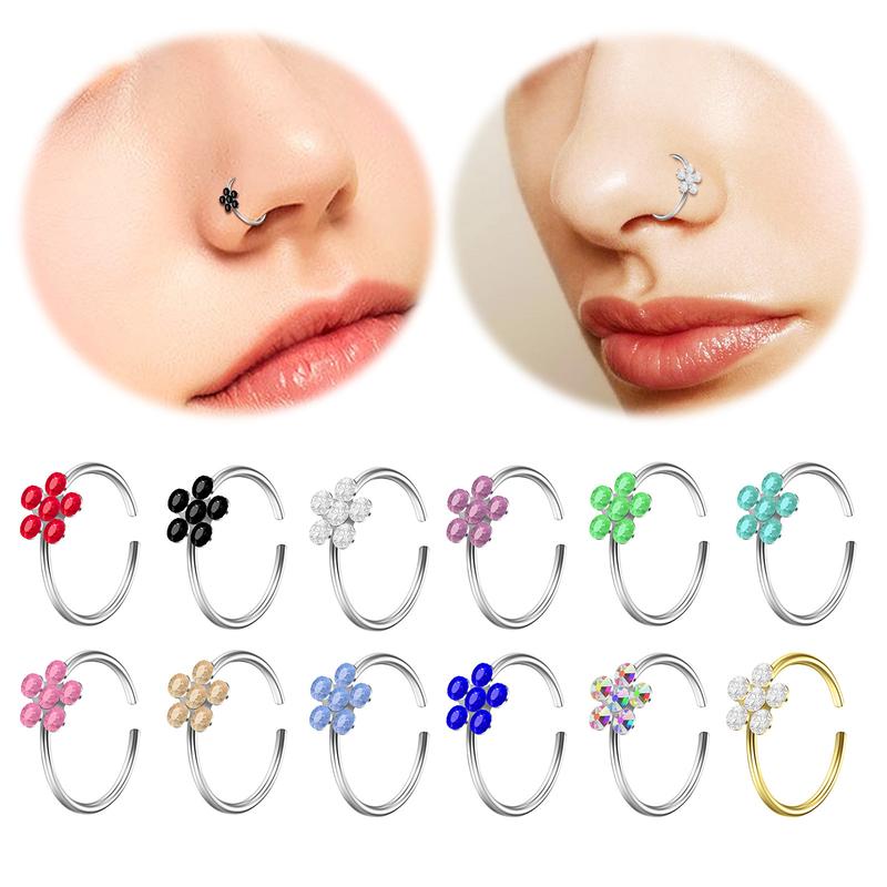C-shaped petal nose ring exotic nose jewelry nose clip body piercing ...