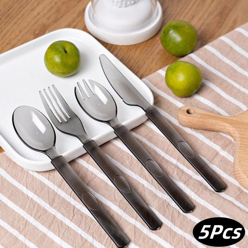 5Pcs Thick Plastic Spoons Reusable Individually Wrapped Thick Yogurt ...