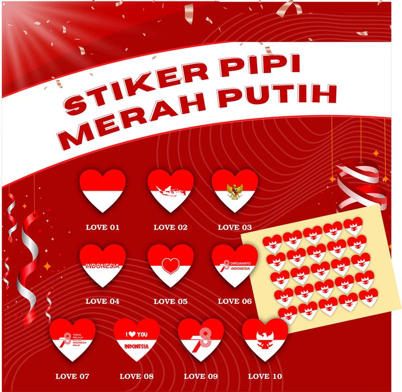 STIKER PIPI BENDERA INDONESIA AGUSTUSAN 17 AGUSTUSAN DEKORAS - Shop ...