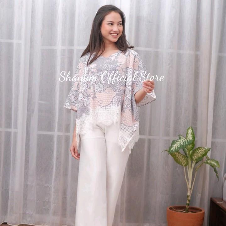 BLOUSE BATIK MODERN/ATASAN BATIK LACE MEWAH//BATIK KERJA/ KULIAH ...