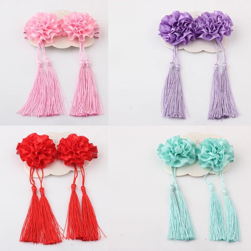 Jepit Rambut Comel Rumbai Bunga Cina, Set 2PCS, Hiasan Kepal - TikTok ...