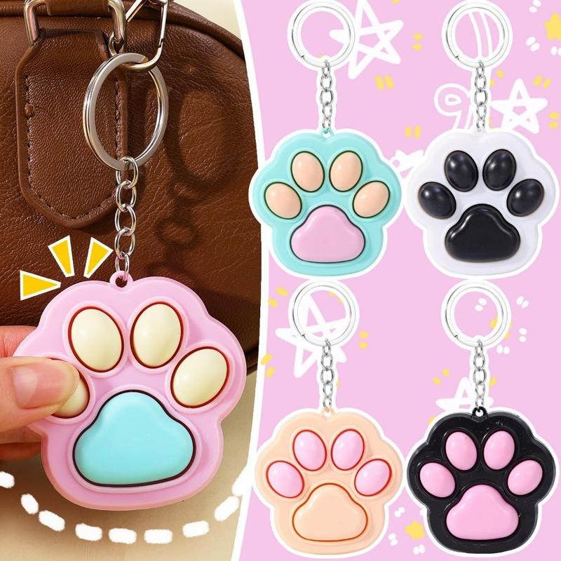 1Pc Cat Paw Keychain Cartoon Pet Paw Pendant Keyring Women Girls ...