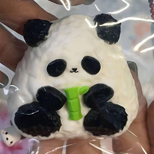 Panda Rice Ball Squeezing Toy Mimic Silicone Feel Decompression ...