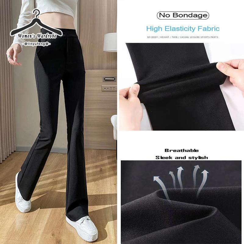 Plus Size S-3XL Nurse Bootcut Long Pants Women High Waist Korean ...