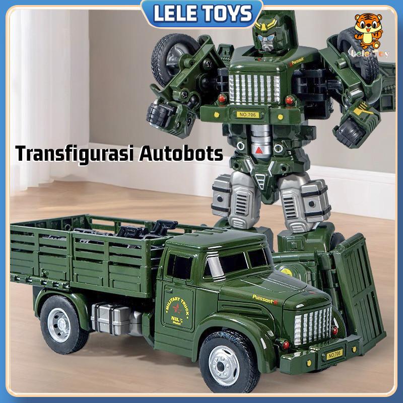 Lele Toy 2 In 1 Bentuk Ganda Truk Robot Truk Militer Robot Deformasi ...