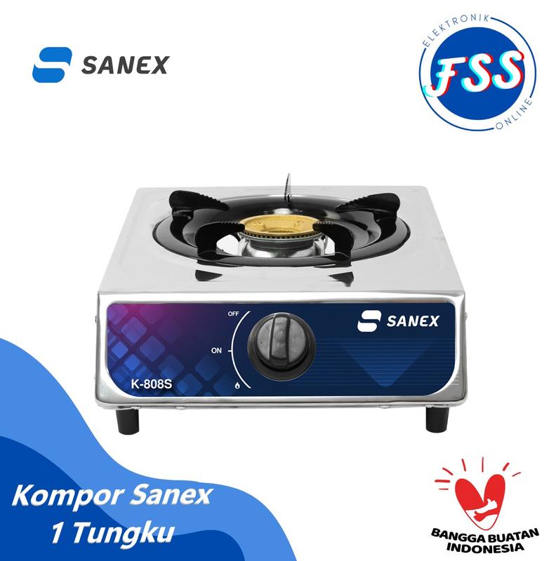 Sanex Kompor Gas 1 Tungku K 808 S body stainless Steel Standar SNI ...