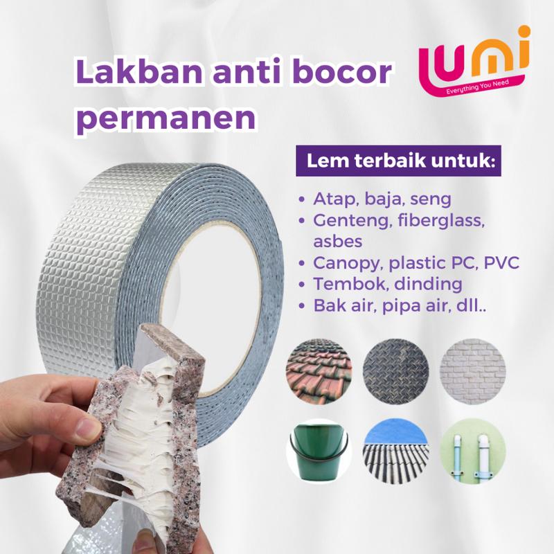 Aluminium Foil Butyl Rubber Waterproof Tape / Lakban aluminium Anti ...