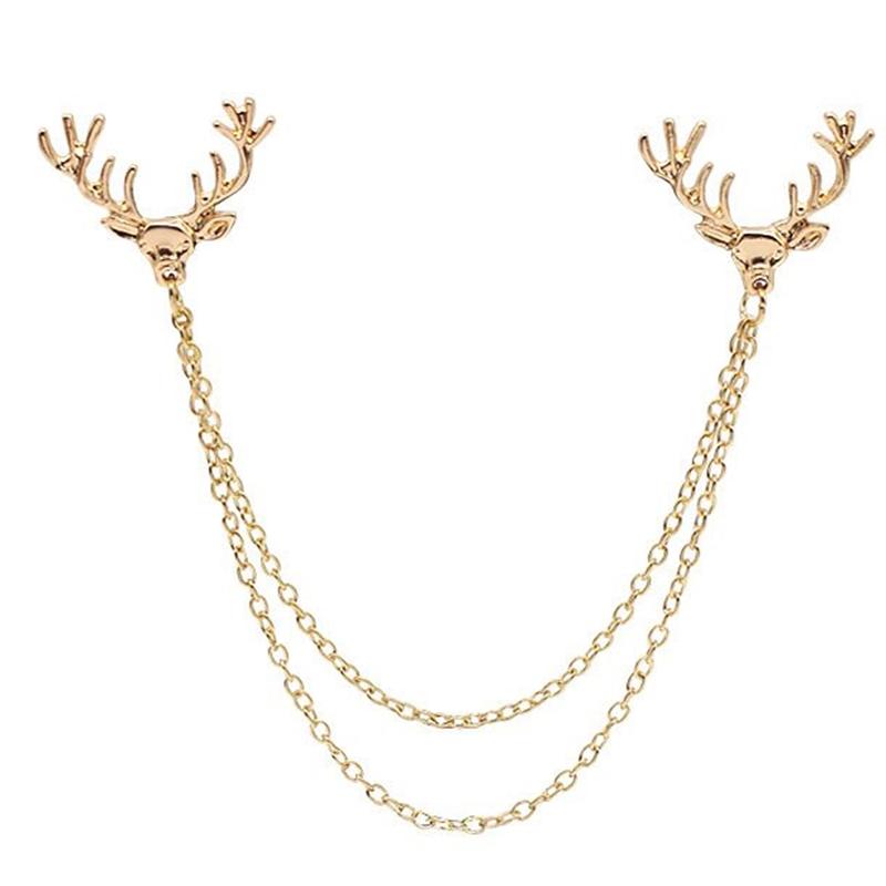 tecerei- Fashion Men Women Shirt Suit Collar Deer Head Brooc - TikTok ...