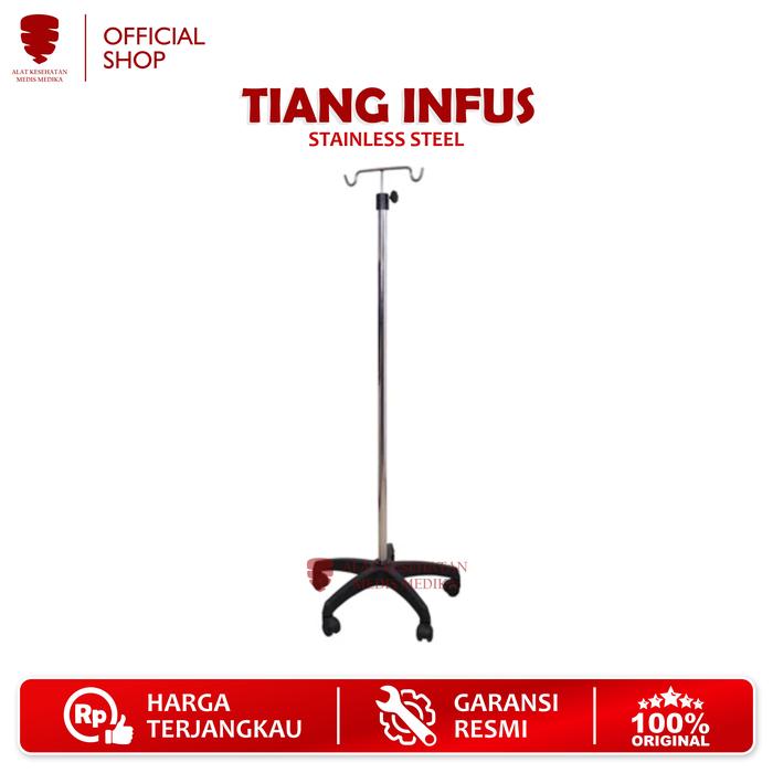Jual Tiang Infus Stainless Steel Kaki 5 Roda Plastik Alat Rawat Inap ...