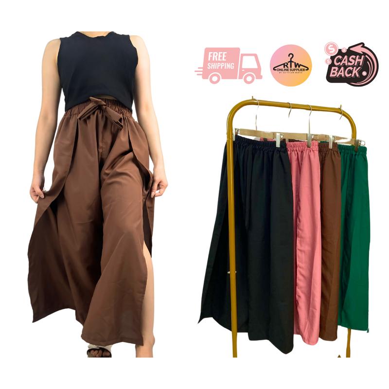 RTW JMF Bella Slit Pants Large-2XL Woven Fabric with String - TikTok ...