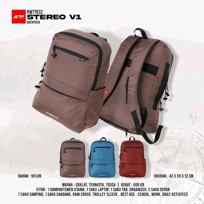 Promo tas daypack laptop original arei stereo v1 25L dapat coverbag ...