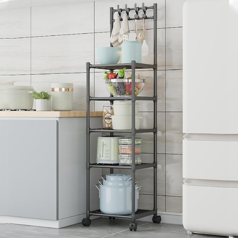 Tool Free Assembly 5 Layer Shelf Lockable 360° Wheel for Nursery ...