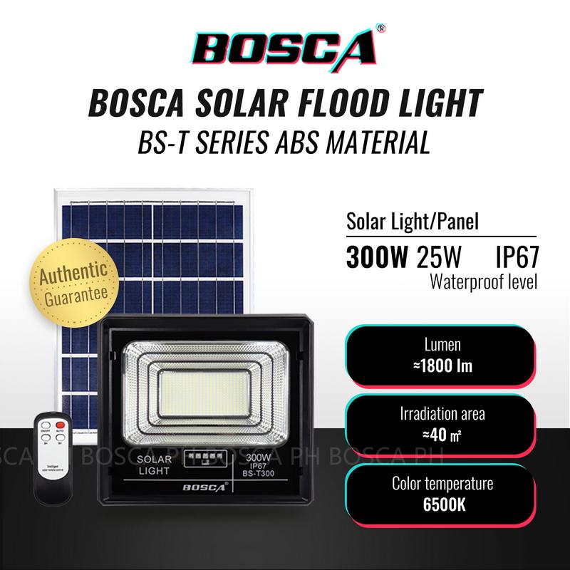 BOSCA Solar Flood Light 300W BS-T300 IP67 ABS Plastic solar flood ...