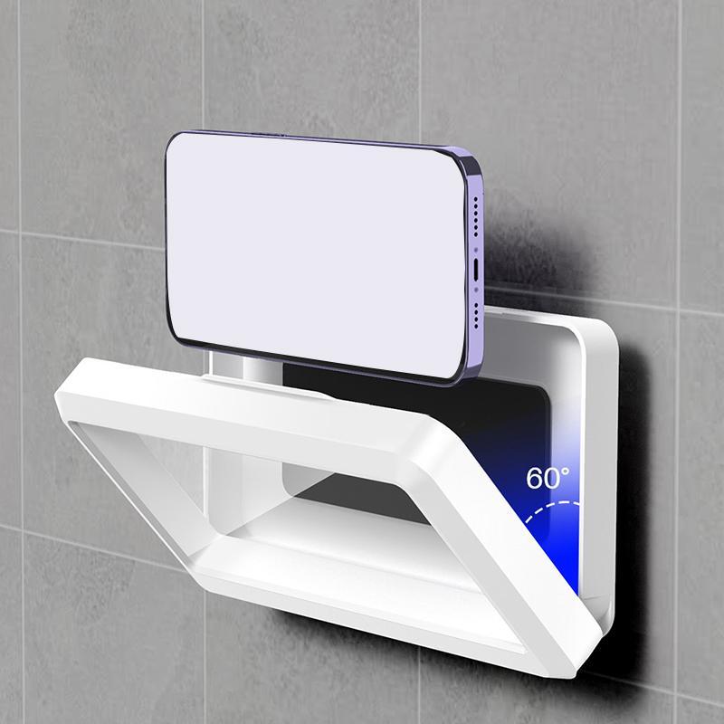 Waterproof Wall Mounted Shower Phone Holder, Transparent 360° Rotatable ...