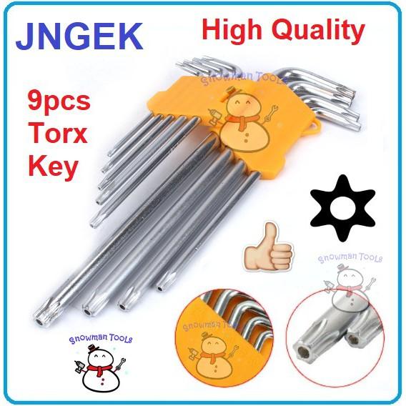 HIGH QUALITY 9PCS TORX KEY SET EXTRA LONG ALLEN KEYS SETS T10-T50 ...