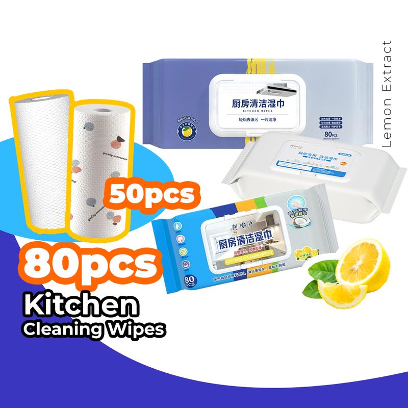 80pcs Kitchen Wet Cleaning Wipes Strong Kitchen Wipes Degreasing ...