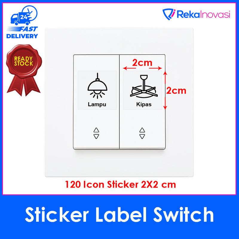 Pelekat / Sticker Label Suis Lampu Kipas Elektrik Rumah Pejabat Sekolah ...